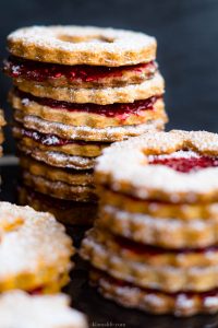 Linzer Star Cookies with home made raspberry jam