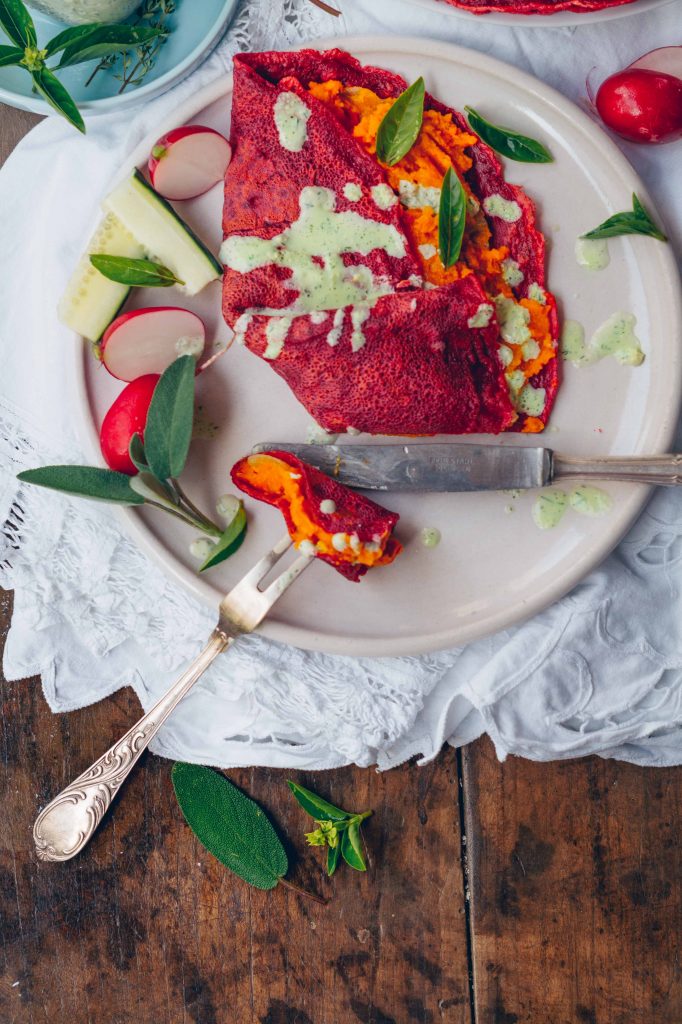 Beetroot Crepes with Pumpkin Filling - Klara`s Life