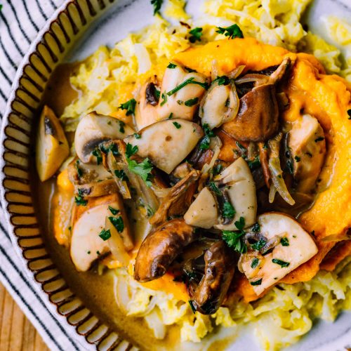 Mushroom Ragout with Pumpkin Celery mash - Klara`s Life