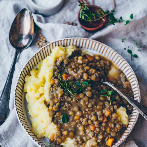 Creamy Lentils with mashed potatoes - Klara`s Life
