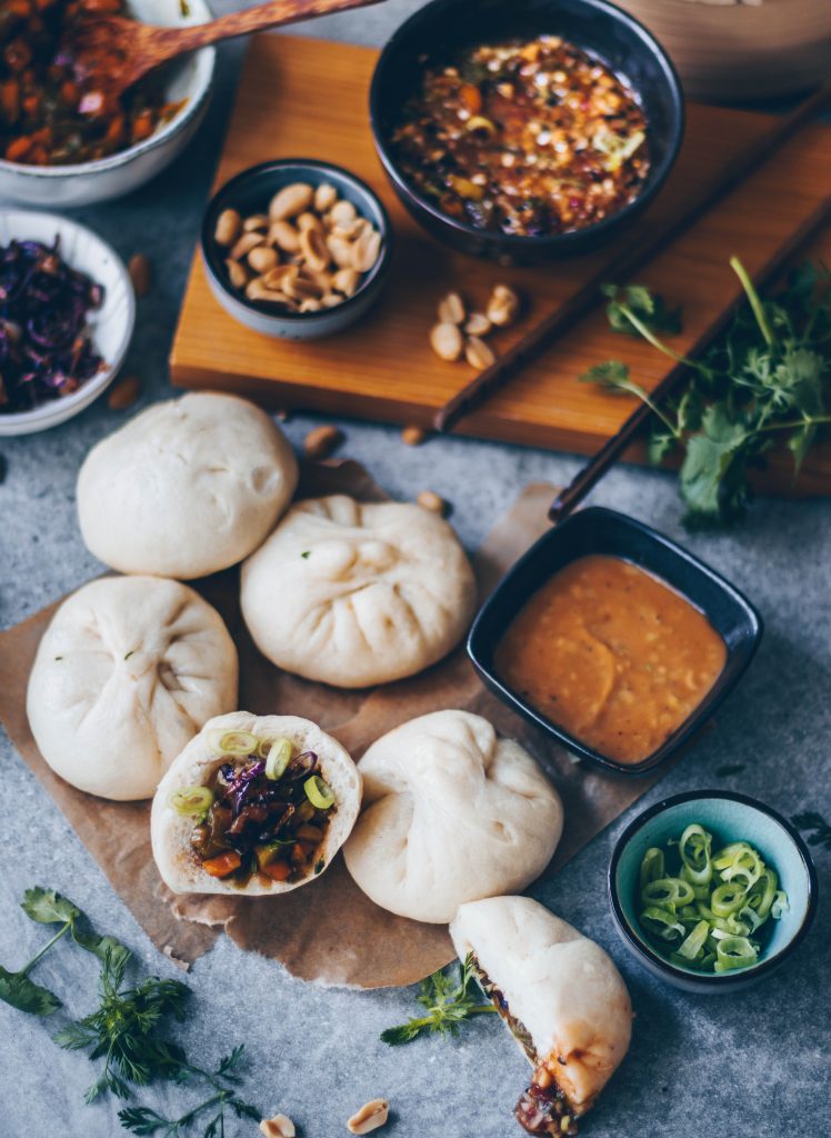 Baozi | steamed vegetable buns with dips -ad - Klara`s Life