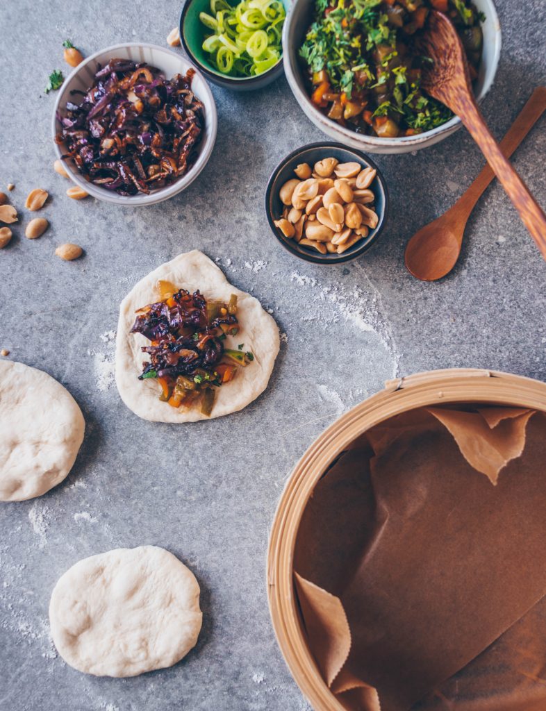 Baozi | steamed vegetable buns with dips -ad - Klara`s Life