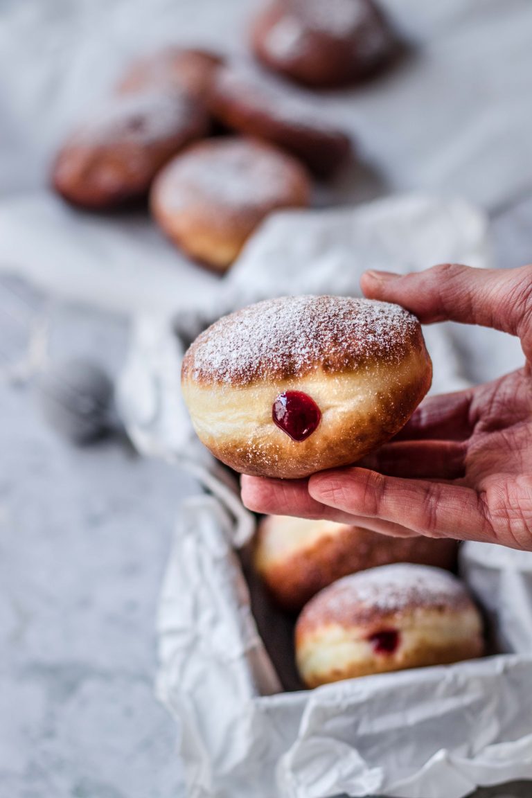 Classic Jelly Donuts with raspberry jam | vegan - Klara`s Life
