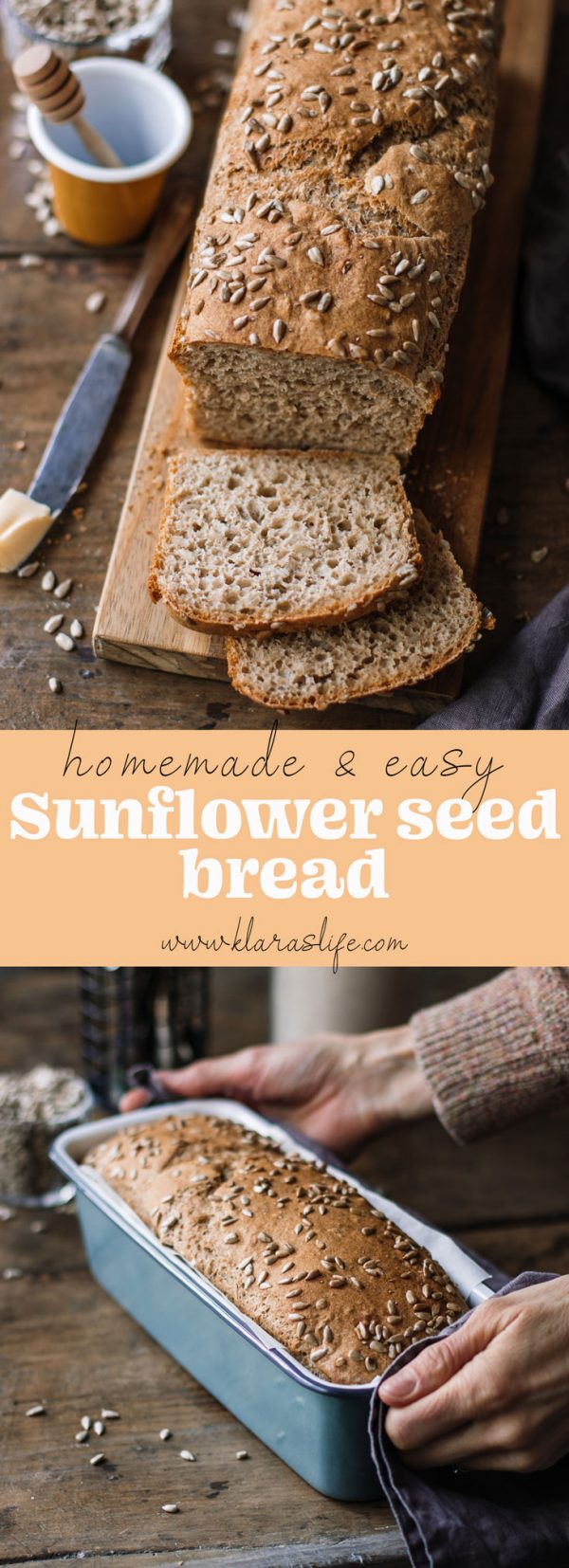 Sunflower seed bread recipe | easy whole grain bread - Klara`s Life
